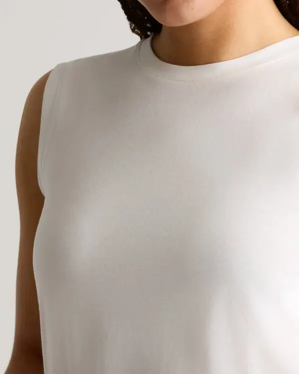 Quince Cotton Modal Muscle Tank Top - White