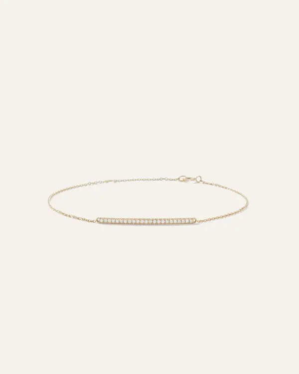 Quince 14k Gold Pave Diamond Bar Bracelet - Yellow Gold