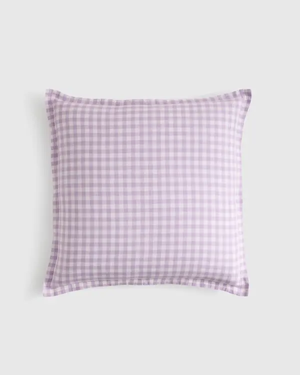 Quince European Linen Sham - Lavender Gingham