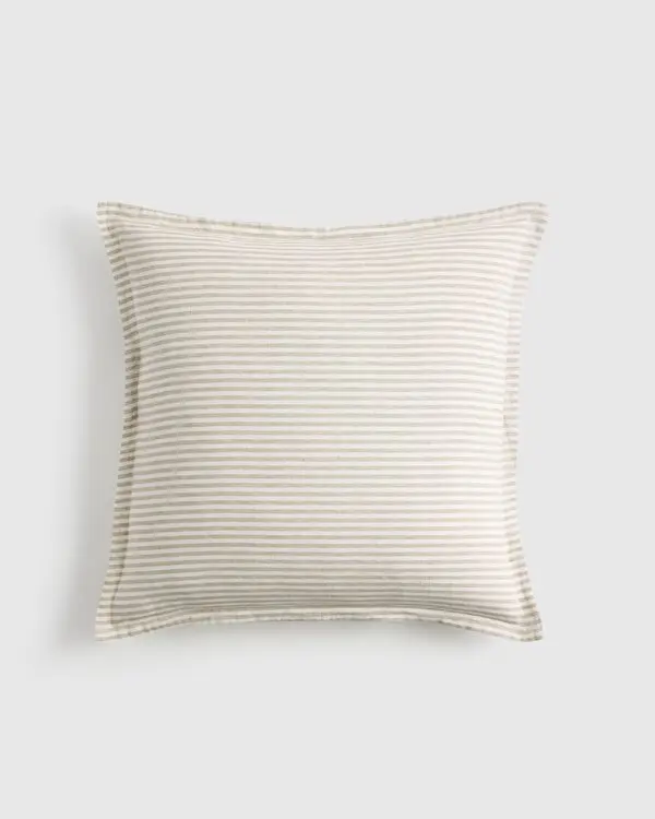 Quince European Linen Sham - Willowleaf/white Stripe