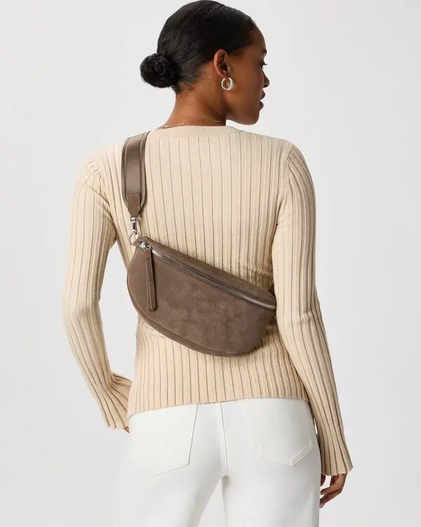 Quince Italian Suede Sling Bag - Pebble