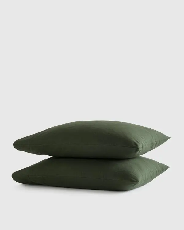 Quince Luxury Organic Flannel Pillowcase Set - Pine