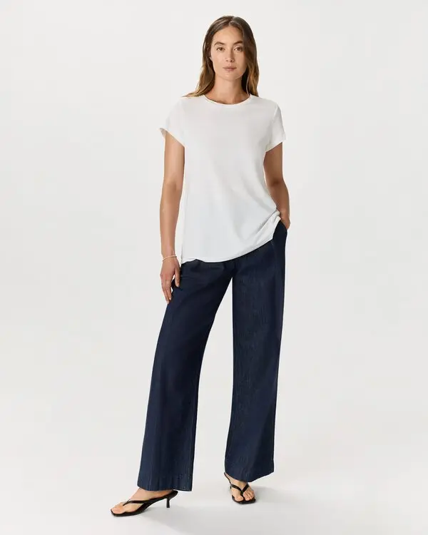 Quince Cotton Modal Crewneck Swing T-shirt - White