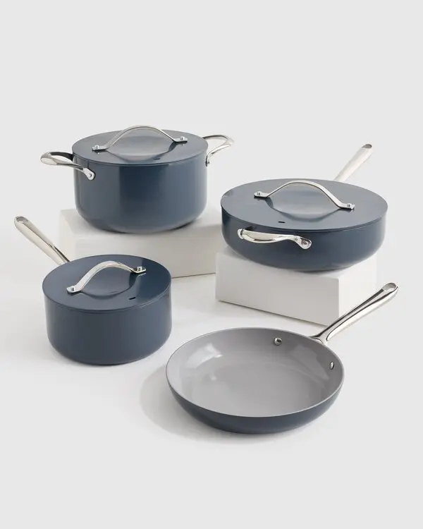 Quince Ceramic Nonstick 7pc Cookware Set - Navy