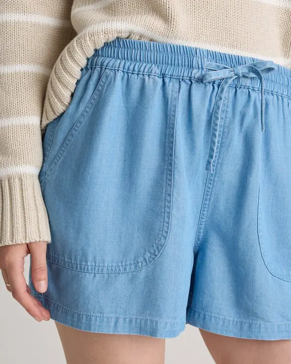 Quince Tencel Chambray Shorts - Light Indigo
