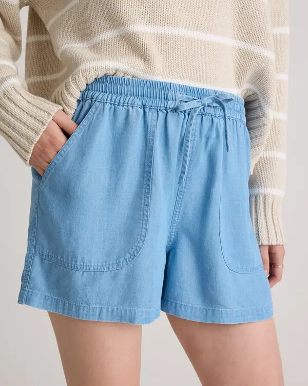 Quince Tencel Chambray Shorts - Light Indigo