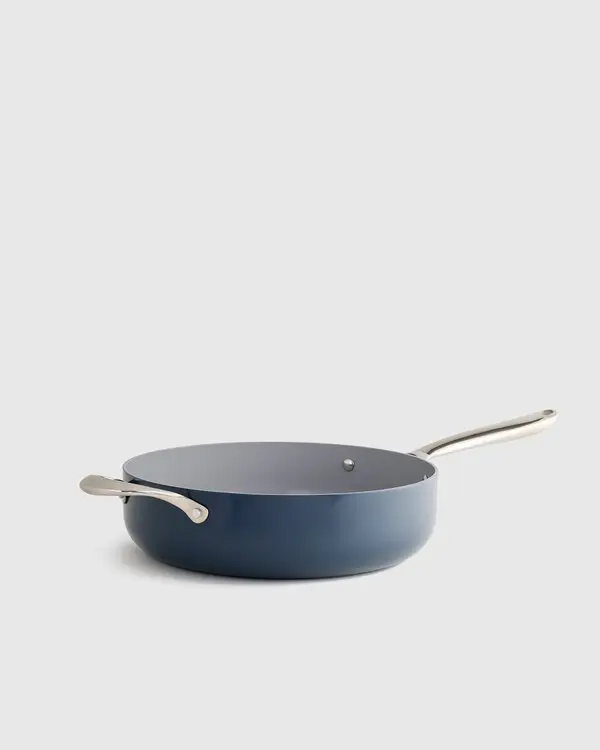 Quince Ceramic Nonstick Saute Pan With Lid - Navy
