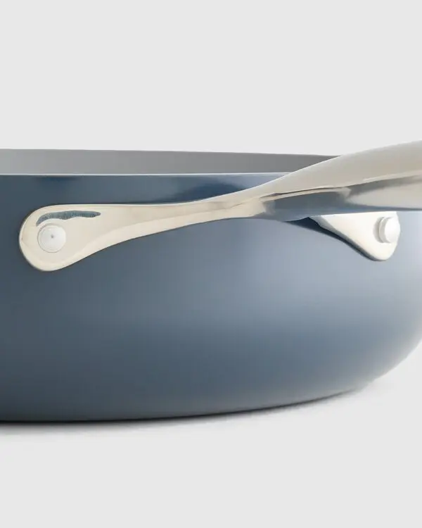 Quince Ceramic Nonstick Saute Pan With Lid - Navy