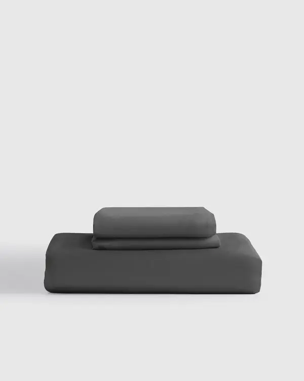 Quince Bamboo Fitted Sheet Set - Charcoal