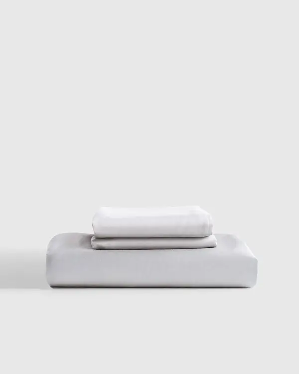 Quince Bamboo Fitted Sheet Set - Light Grey