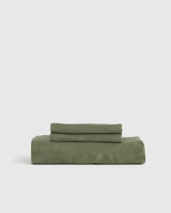 Quince Bamboo Fitted Sheet Set - Olive