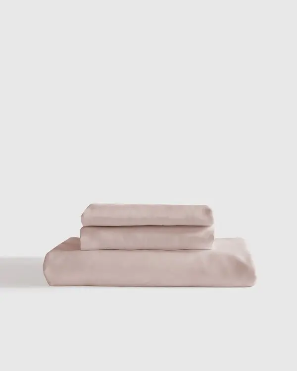 Quince Bamboo Fitted Sheet Set - Soft Blush