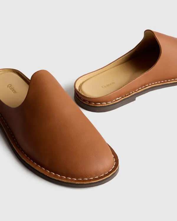 Quince Italian Leather Mule Slip-on - Peanut