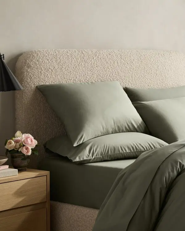 Quince Organic Crisp Percale Deluxe Bedding Bundle - Dried Sage