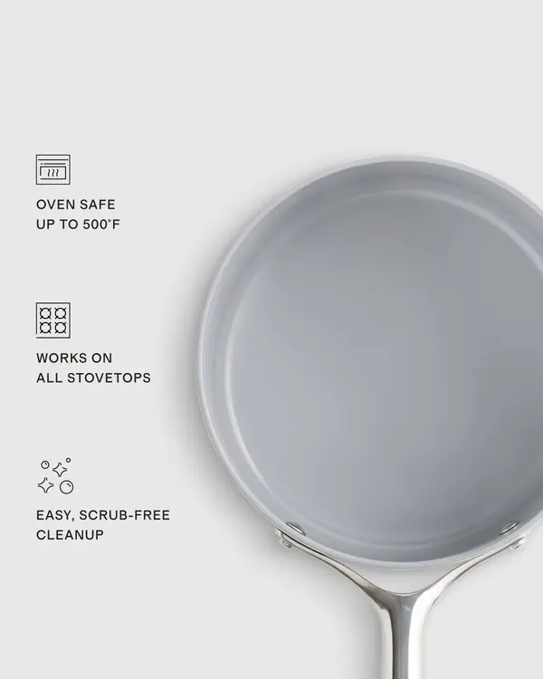 Quince Ceramic Nonstick Saucepan: 3qt
