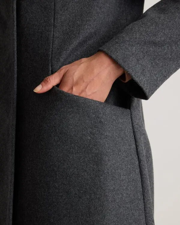 Quince Italian Wool Long Cocoon Coat With Shawl Collar