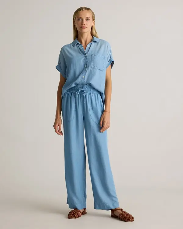 Quince Tencel Chambray Pull-on Pants - Light Indigo
