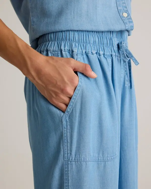 Quince Tencel Chambray Pull-on Pants - Light Indigo