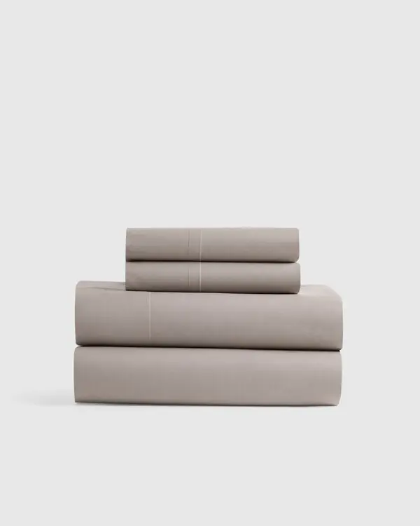 Quince Organic Crisp Percale Sheet Set - Dove