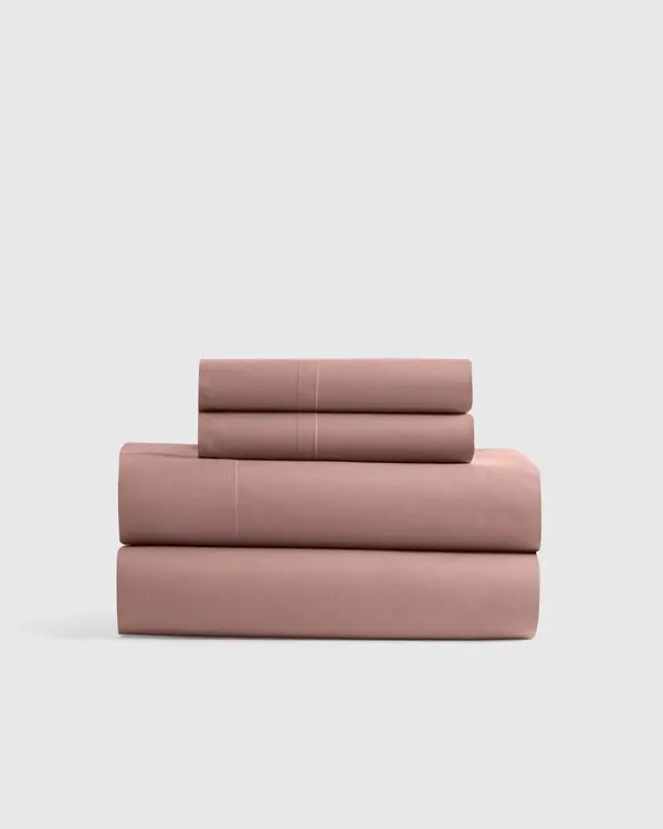 Quince Organic Crisp Percale Sheet Set - Fig