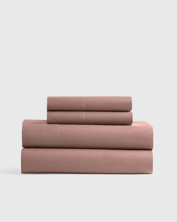 Quince Organic Crisp Percale Sheet Set - Fig