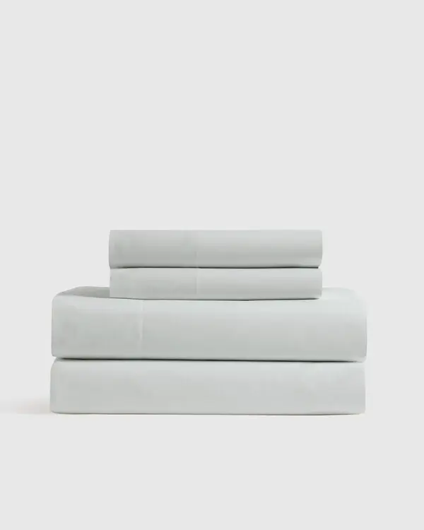 Quince Organic Crisp Percale Sheet Set - Mist