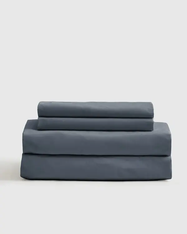 Quince Organic Crisp Percale Sheet Set - Nightfall