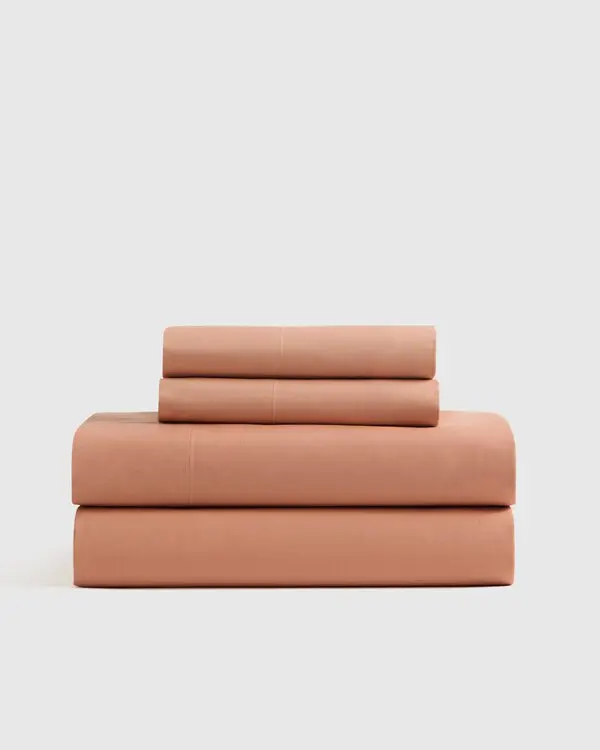 Quince Organic Crisp Percale Sheet Set - Sedona