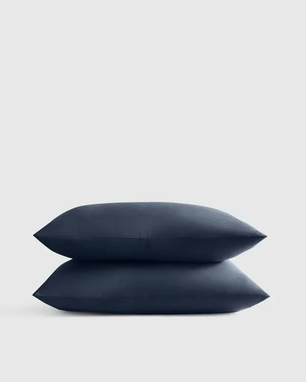 Quince Organic Crisp Percale Sham Set - Navy