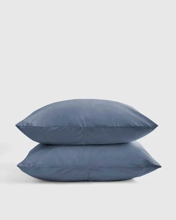 Quince Organic Crisp Percale Sham Set - Nightfall