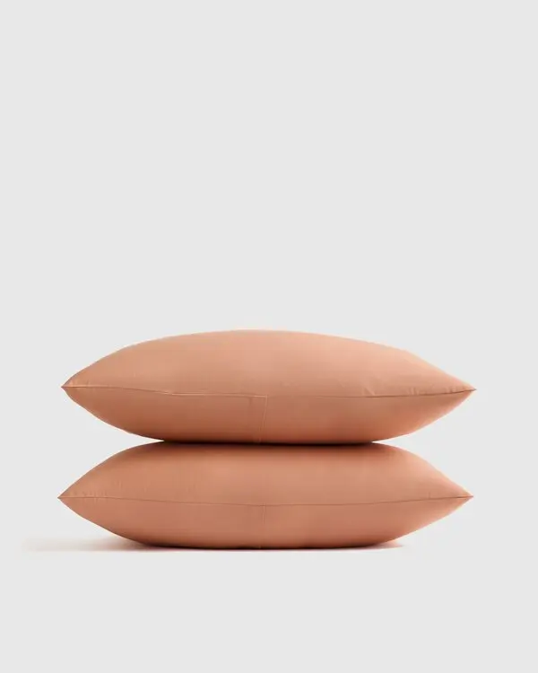 Quince Organic Crisp Percale Sham Set - Sedona