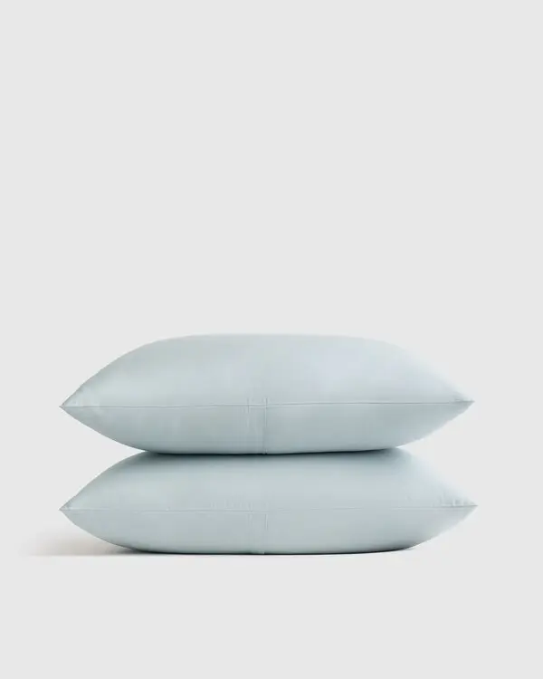 Quince Organic Crisp Percale Sham Set - Sky Blue