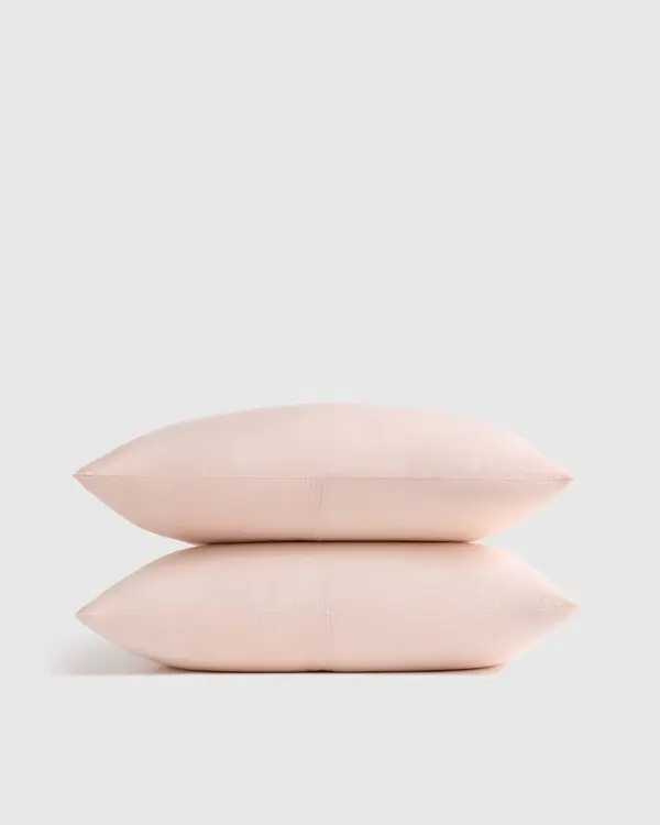 Quince Organic Crisp Percale Sham Set - Soft Pink