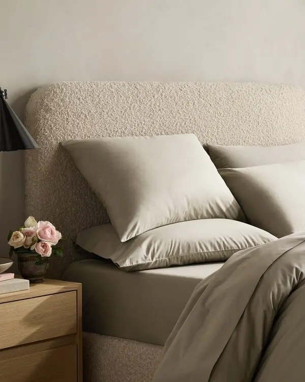 Quince Organic Crisp Percale Sham Set - Toffee