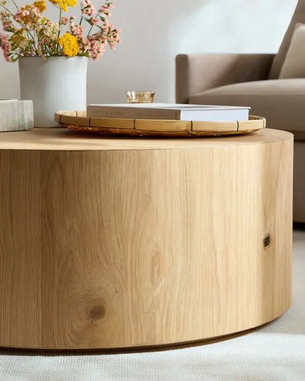 Quince Oak Drum Coffee Table