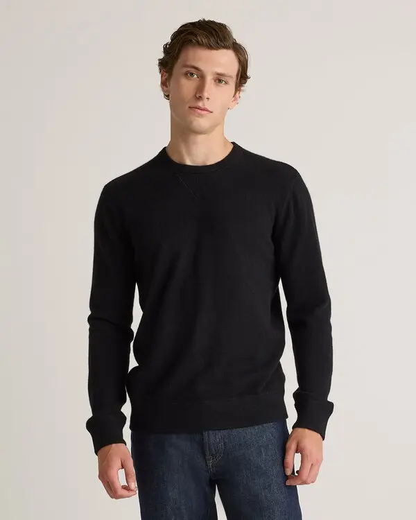 Quince Mongolian Cashmere Sweatshirt - Black
