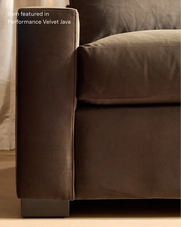 Quince Stillman U Sectional In Performance Velvet - Caramel
