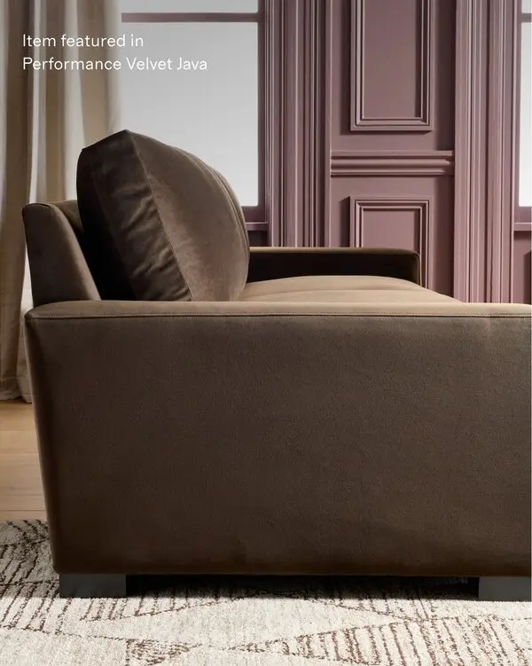 Quince Stillman U Sectional In Performance Velvet - Caramel