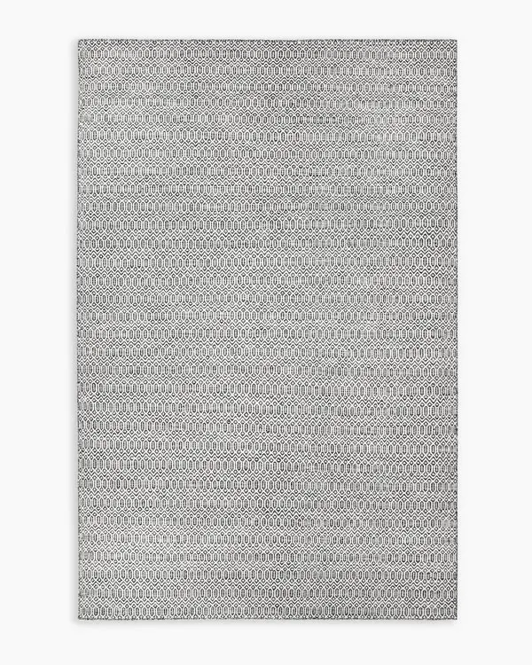 Quince Vale Handwoven Wool Rug - Dark Grey