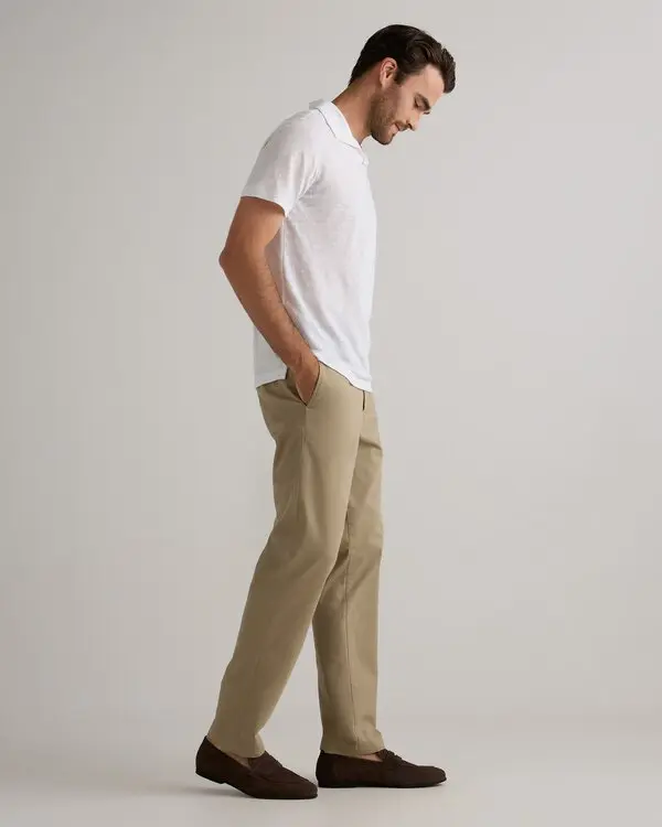 Quince 100% European Linen Jersey Polo - White