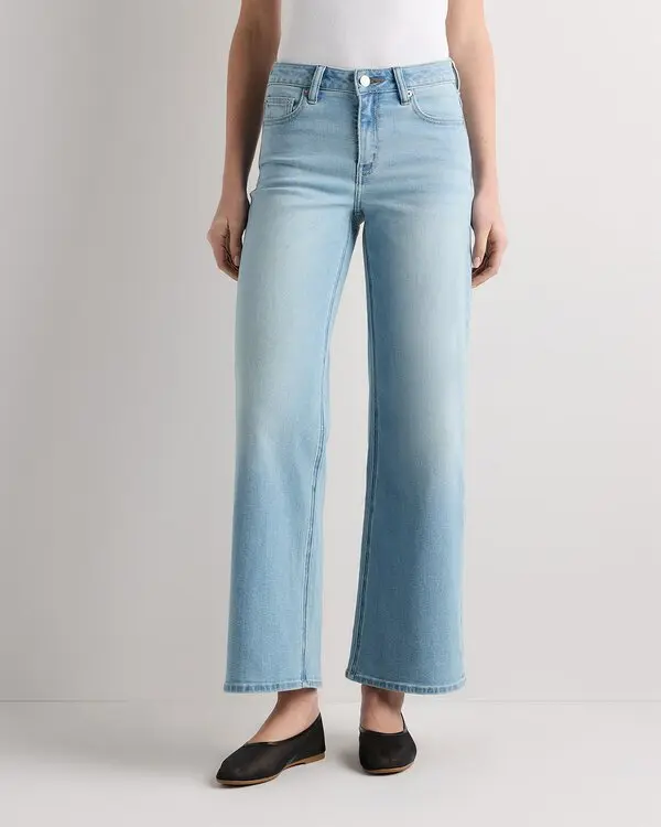 Quince Luna Stretch Wide Leg Jeans - Frosted Blue