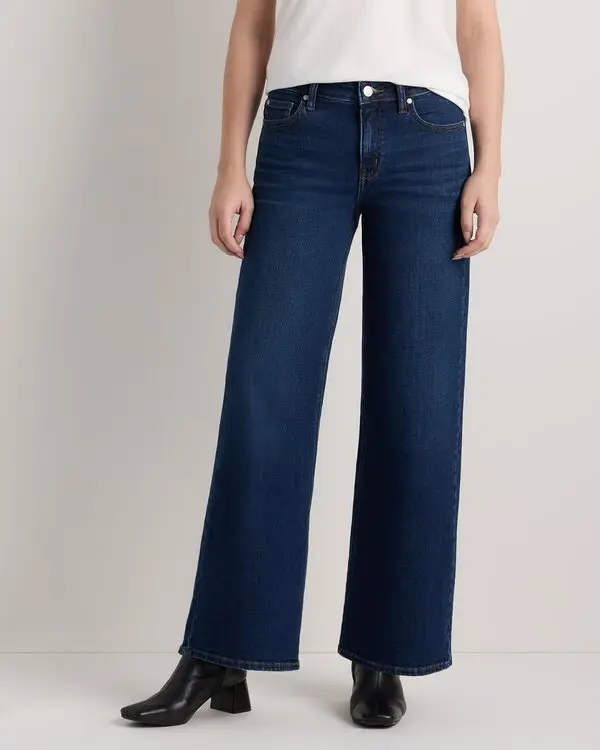 Quince Luna Stretch Wide Leg Jeans - Midnight Blue