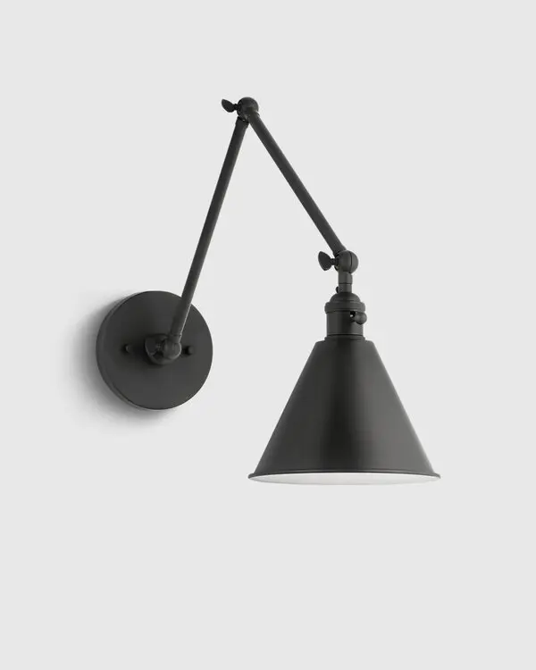 Quince Articulating Double Arm Steel Wall Sconce - Black
