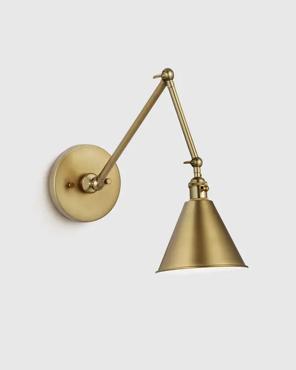 Quince Articulating Double Arm Steel Wall Sconce - Brass