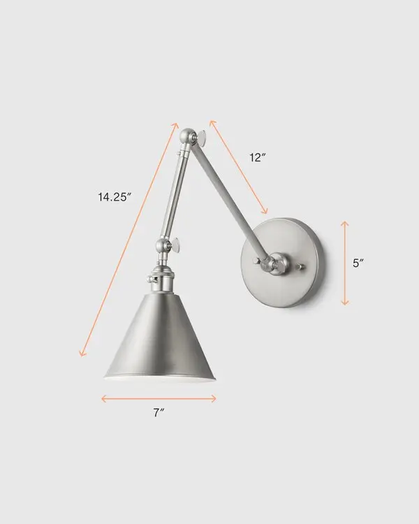 Quince Articulating Double Arm Steel Wall Sconce