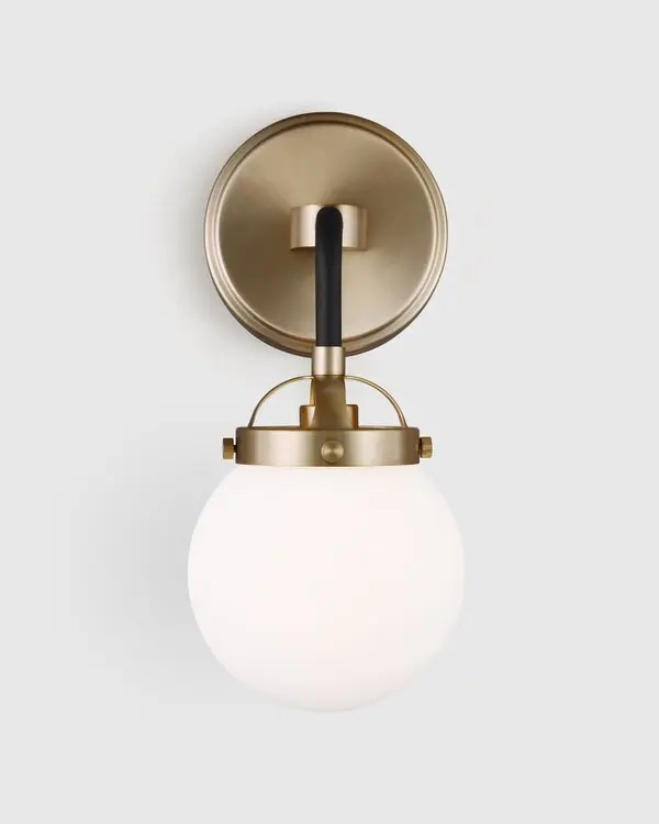 Quince Single Globe Steel Sconce