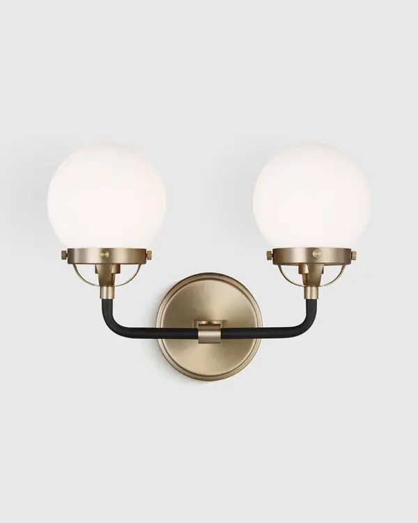 Quince Double Globe Steel Sconce