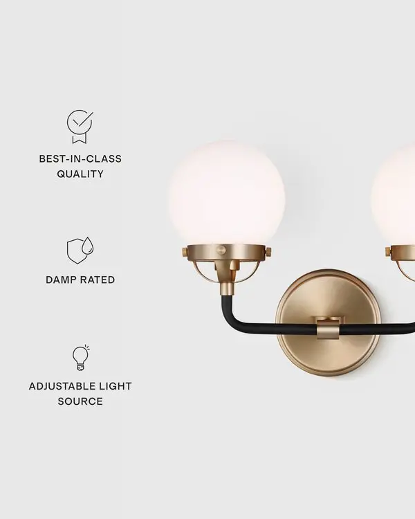 Quince Double Globe Steel Sconce