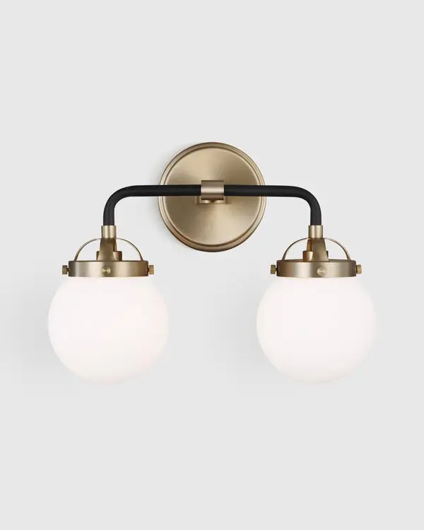 Quince Double Globe Steel Sconce