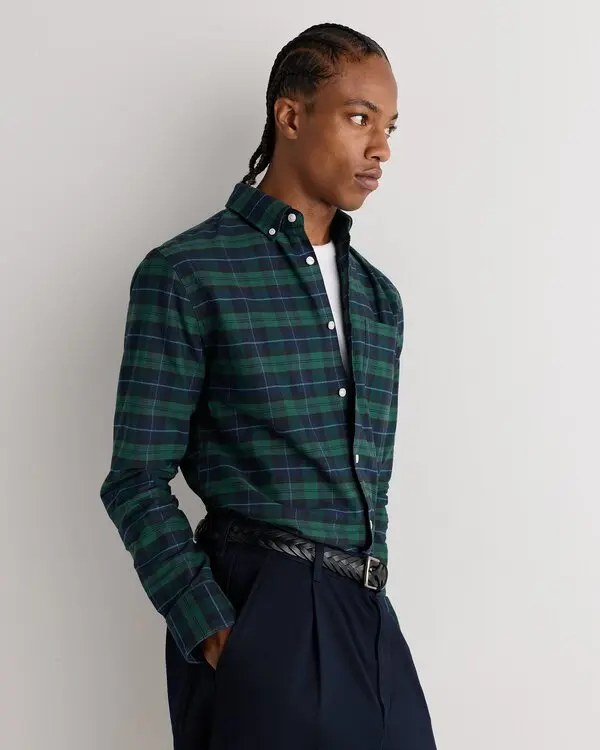 Quince Oxford Shirt - Green/navy Shadowplaid